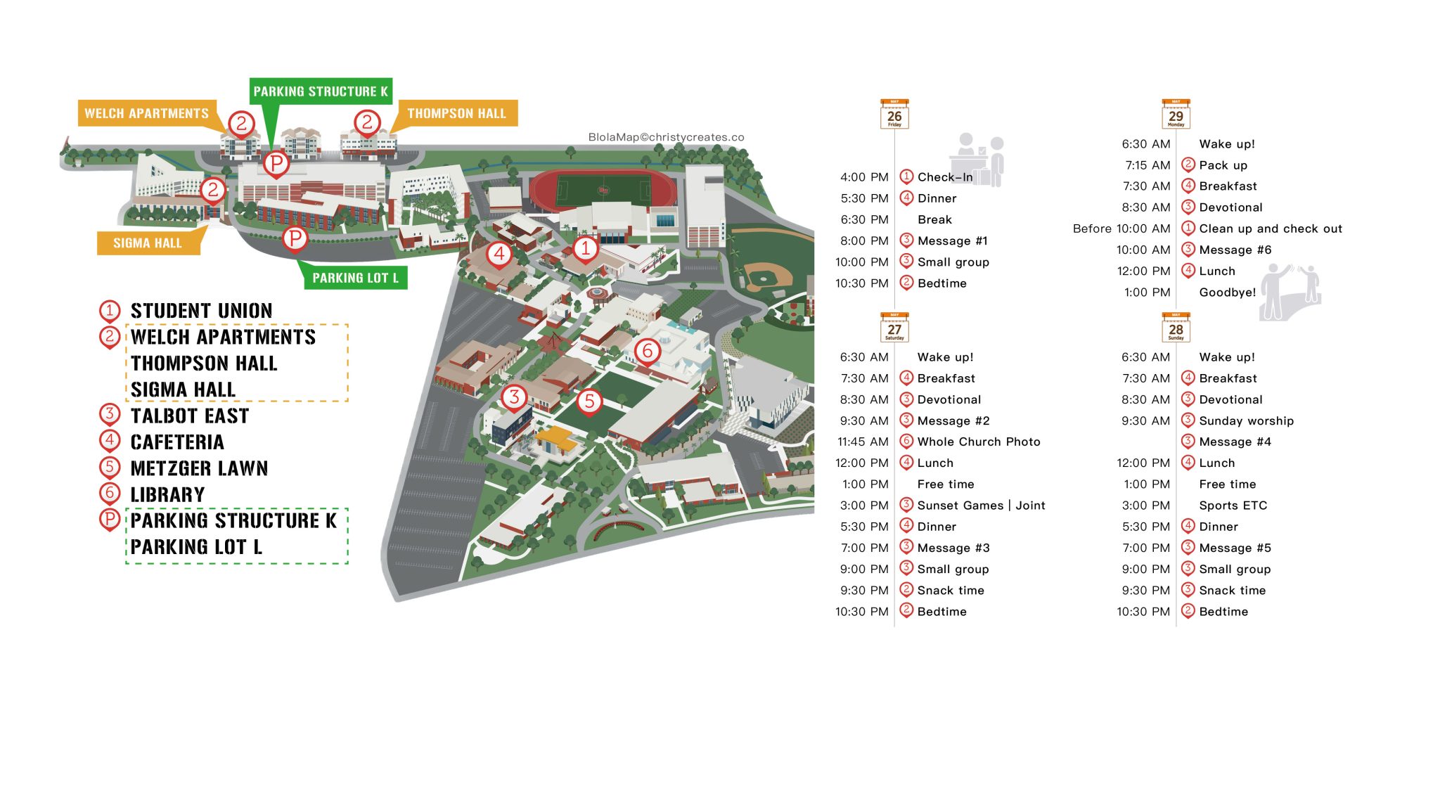 2023 Retreat Map | CBCWLA English Congregation